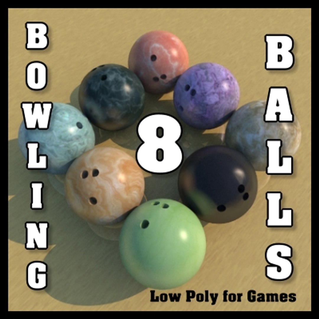 3d Model 8 Bowling Balls Polygons