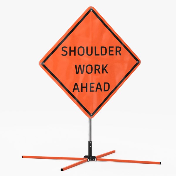 Shoulder Work Ahead Traffic Control Sign 3D model - TurboSquid 2007459