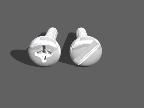 flat phillips screw 3d max