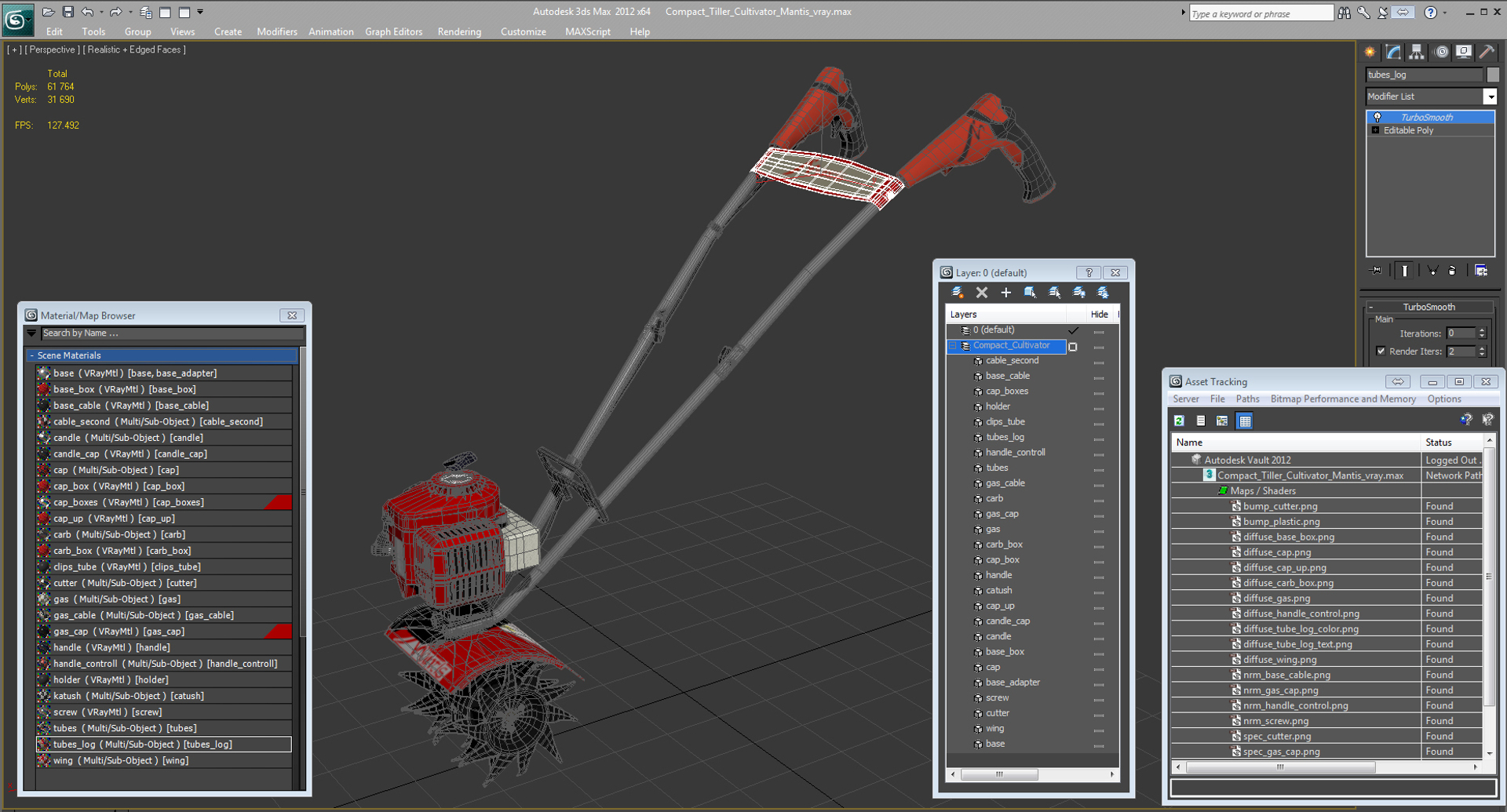 Compact tiller cultivator mantis 3D model - TurboSquid 1261695