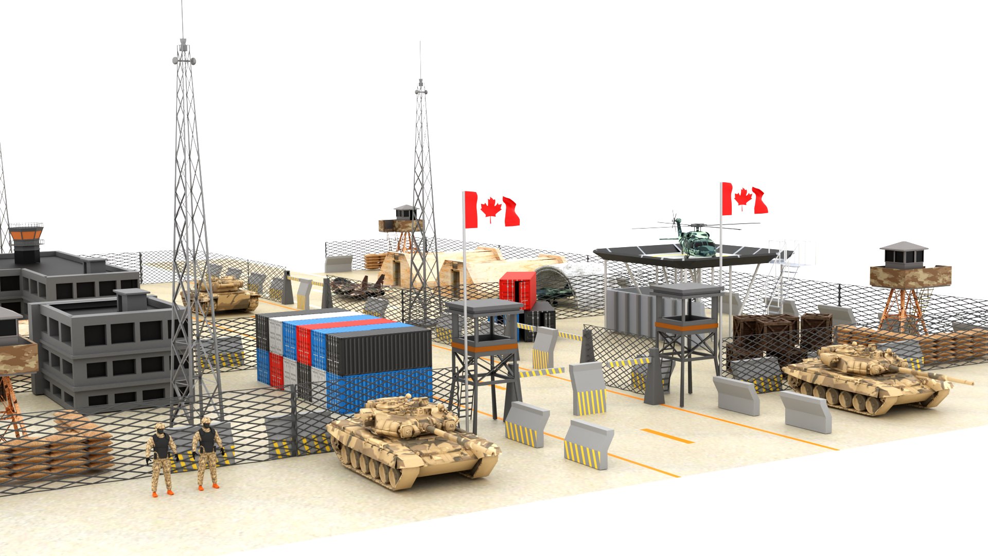 3D Model Canada Military Base - TurboSquid 1885037