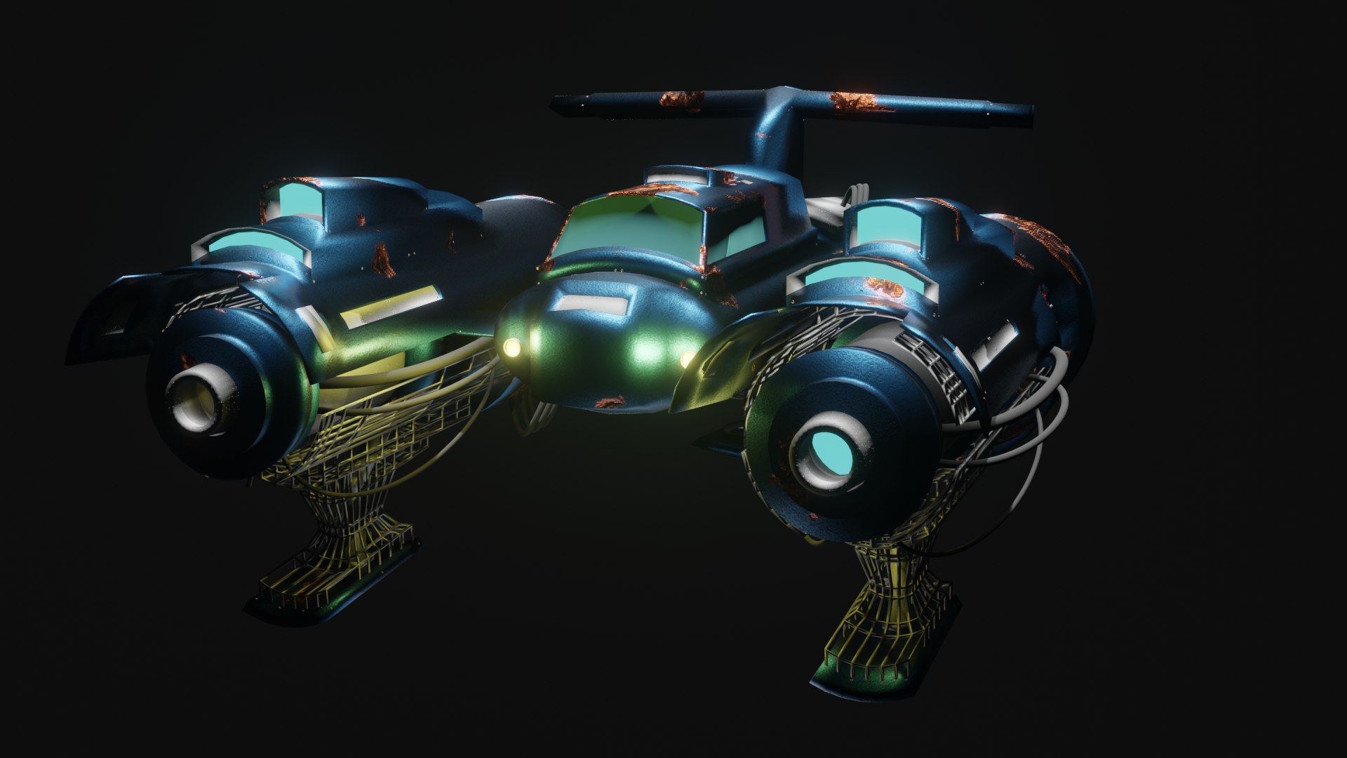 3D Rusty Spaceship - TurboSquid 1445172