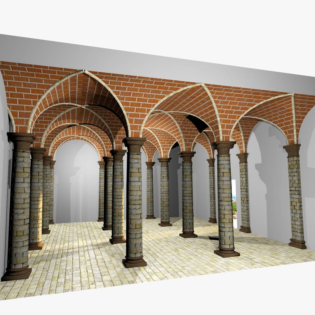 3d Max Romanic Vaulting Column Spacings