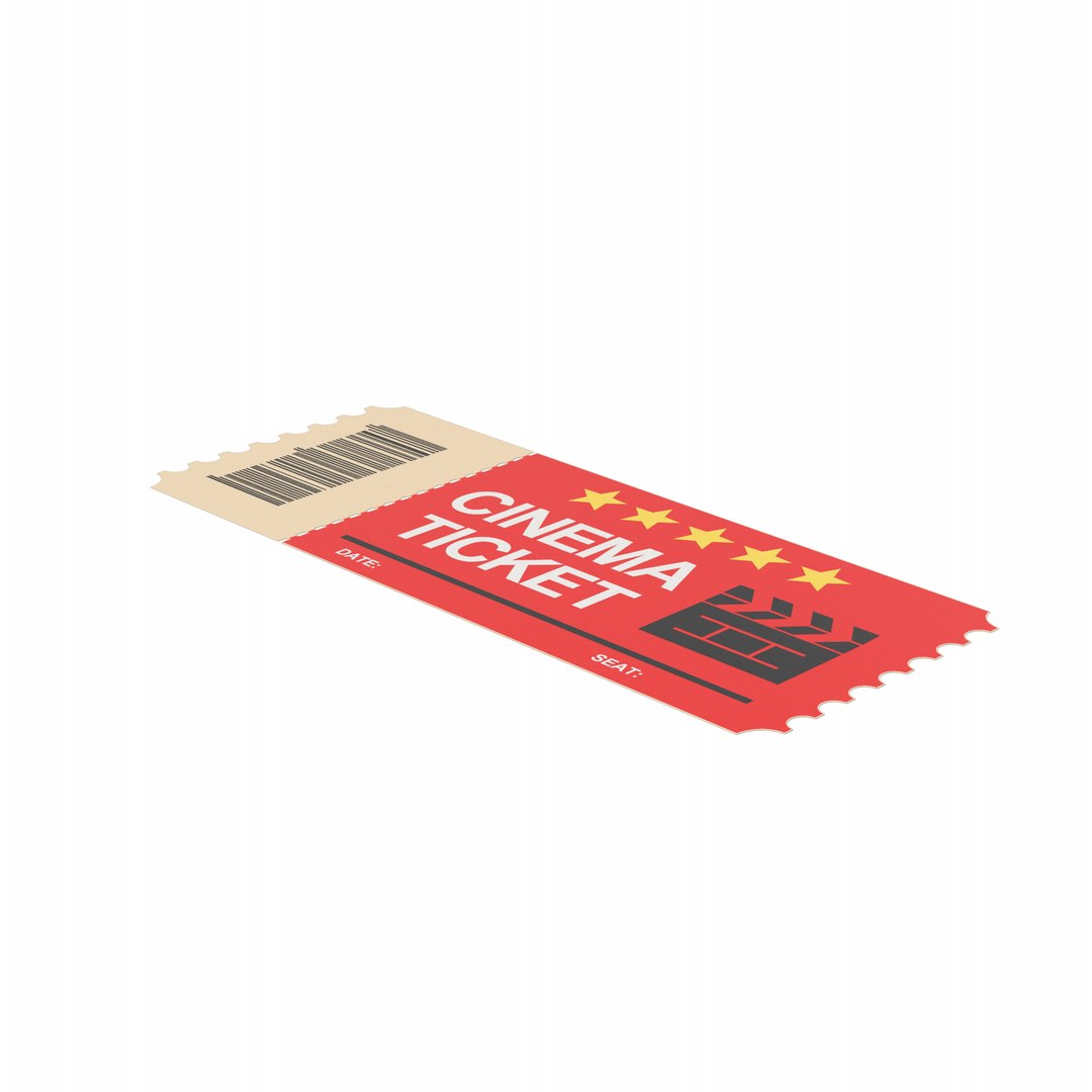 Red Cinema Ticket 3D Model - TurboSquid 2069523