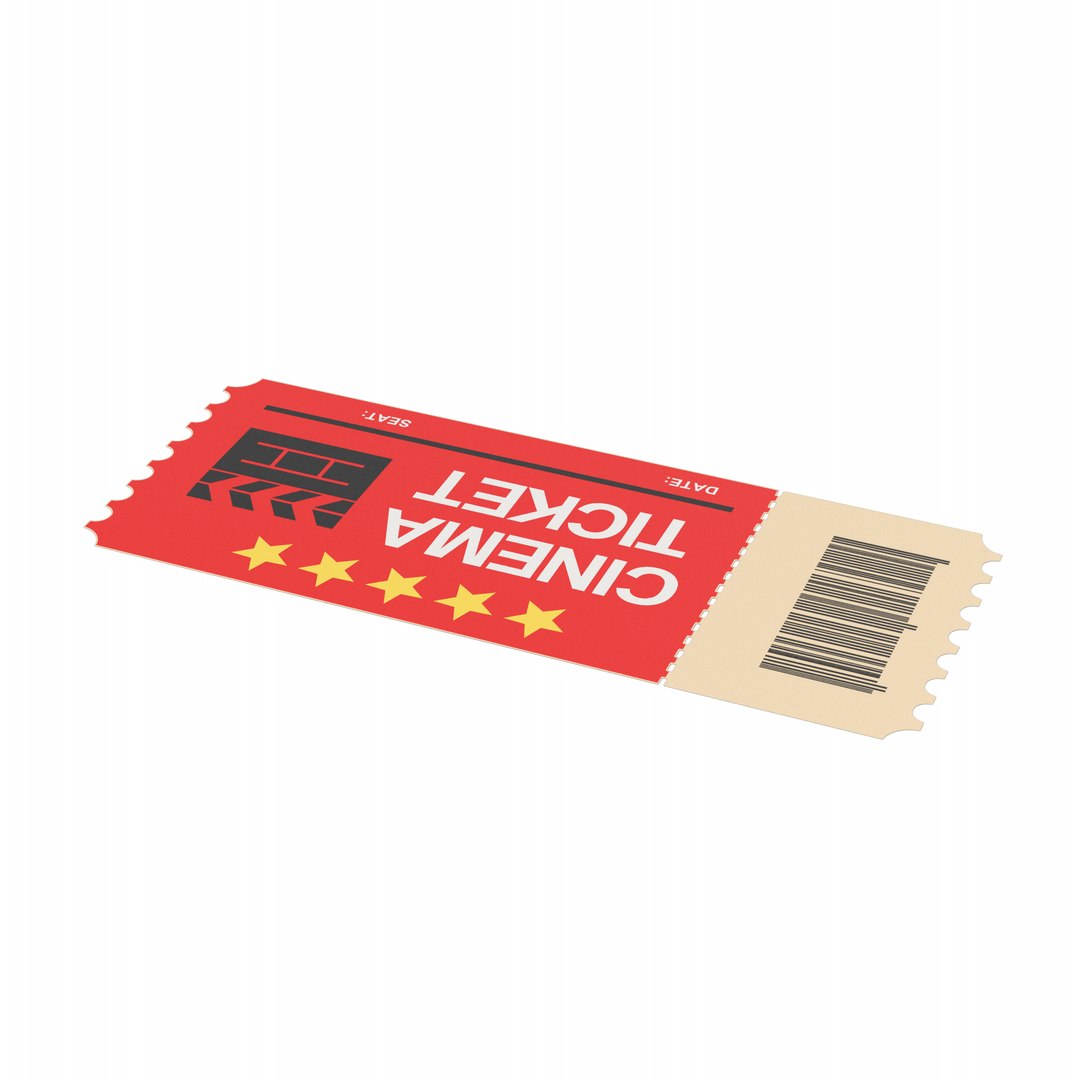 Red Cinema Ticket 3D Model - TurboSquid 2069523