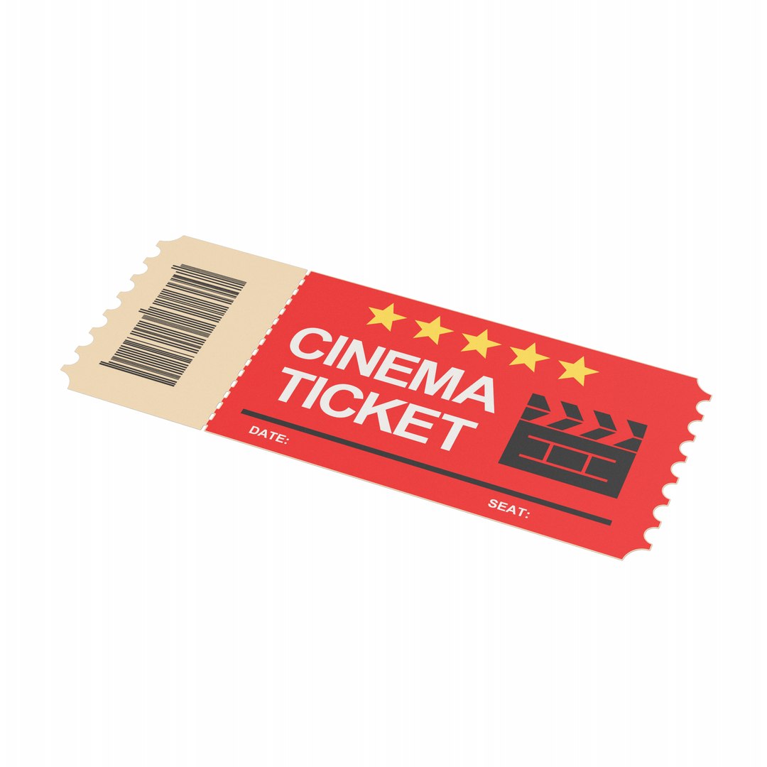 Red Cinema Ticket 3D Model - TurboSquid 2069523