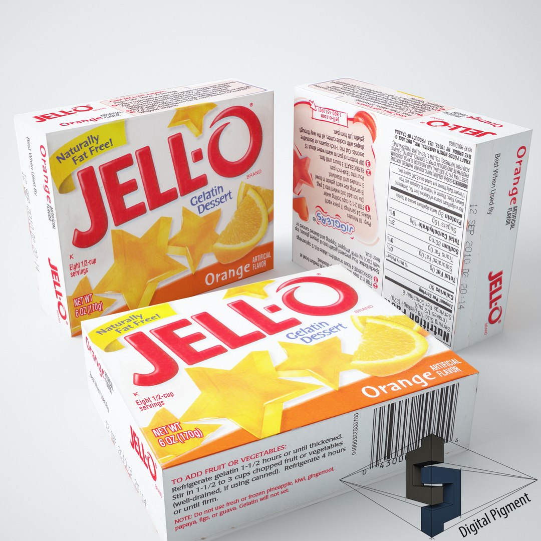 Jell-o Orange Gelatin 3d Model