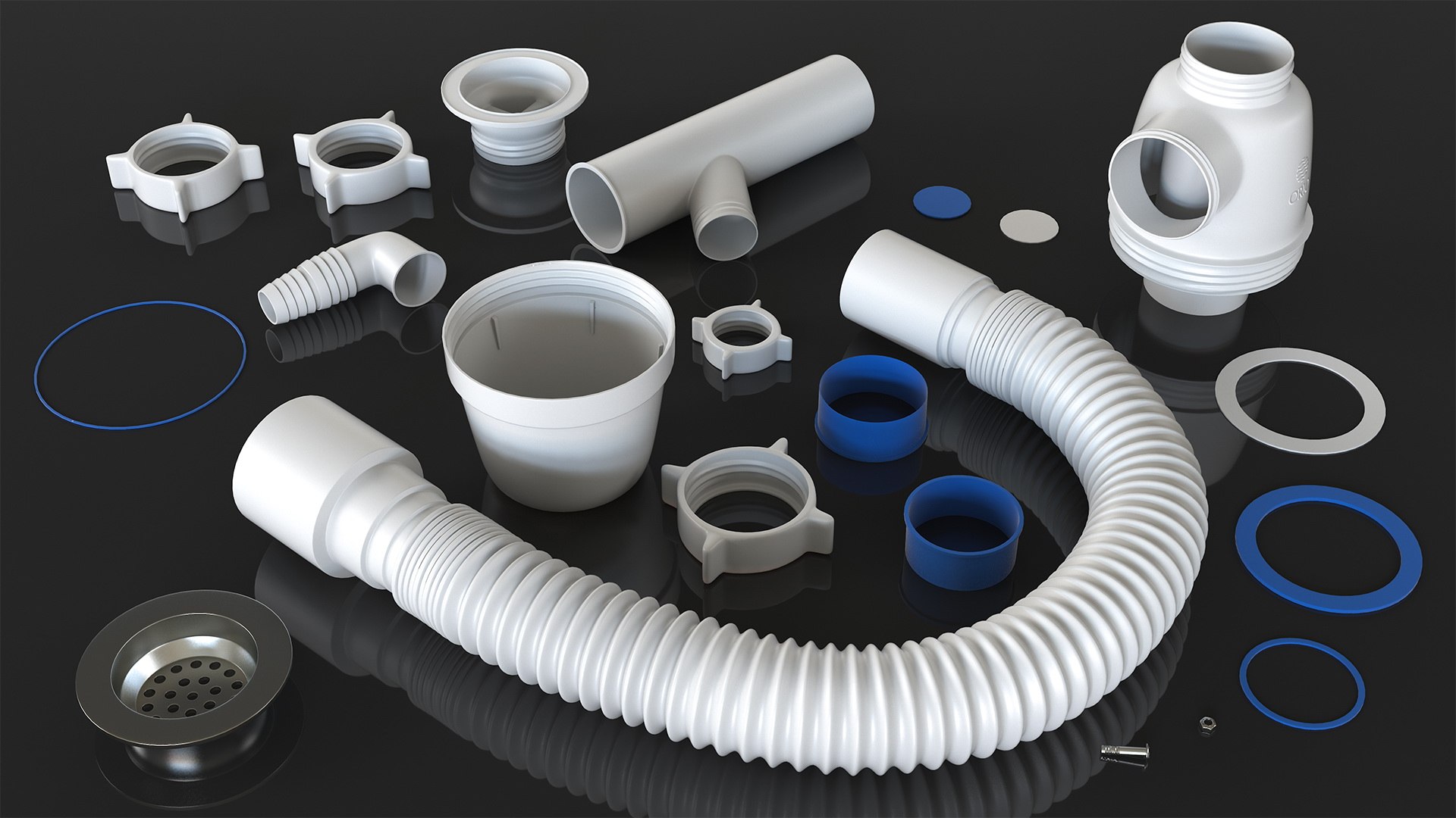 Sink Siphon Parts 3D Model - TurboSquid 1485161