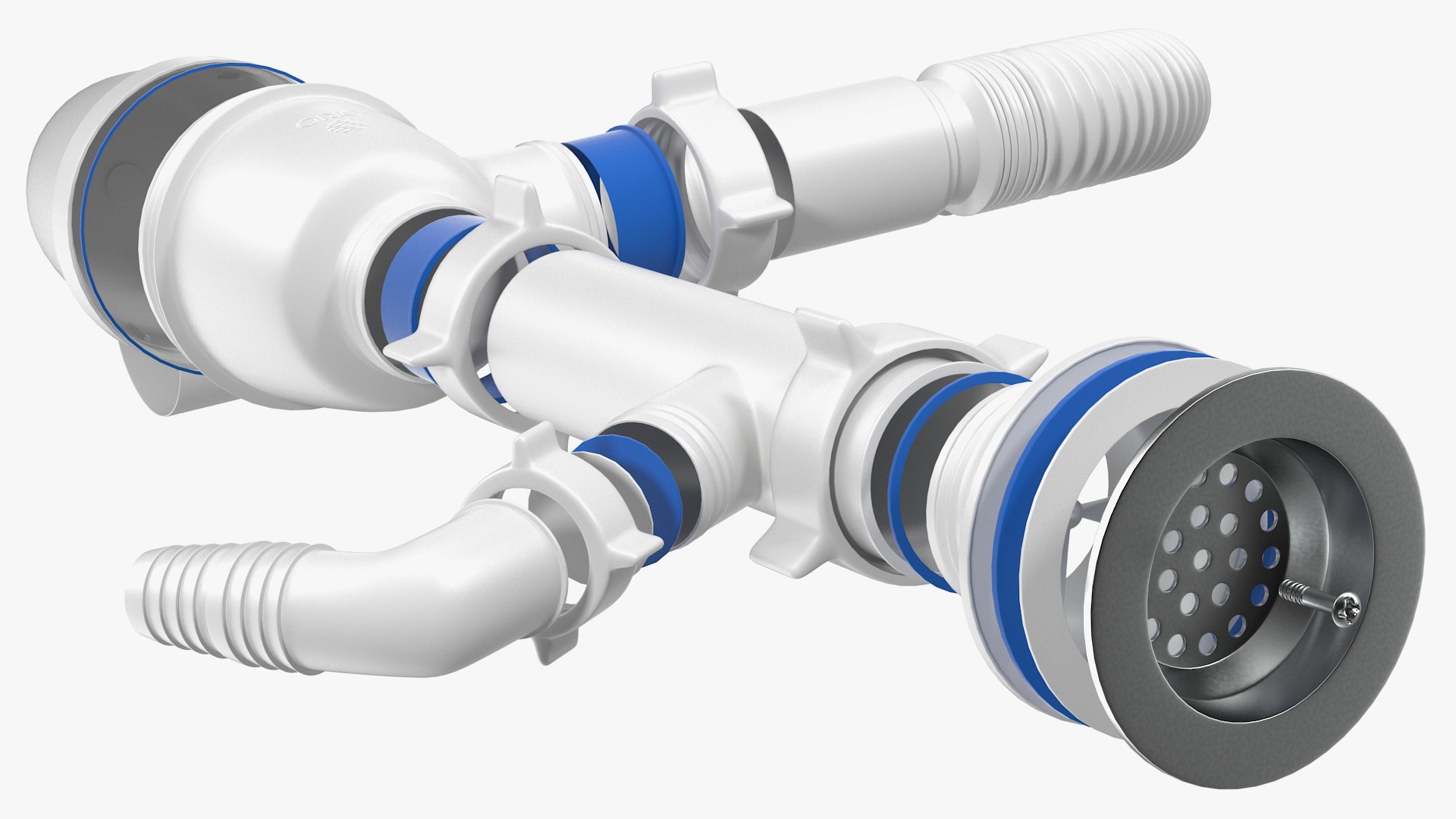Sink siphon parts 3D model - TurboSquid 1485161