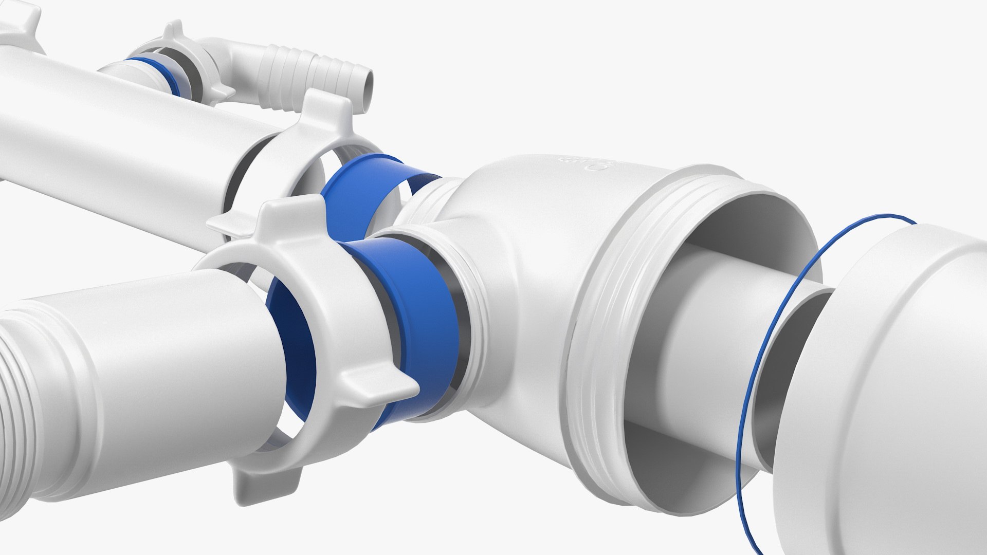 Sink siphon parts 3D model - TurboSquid 1485161