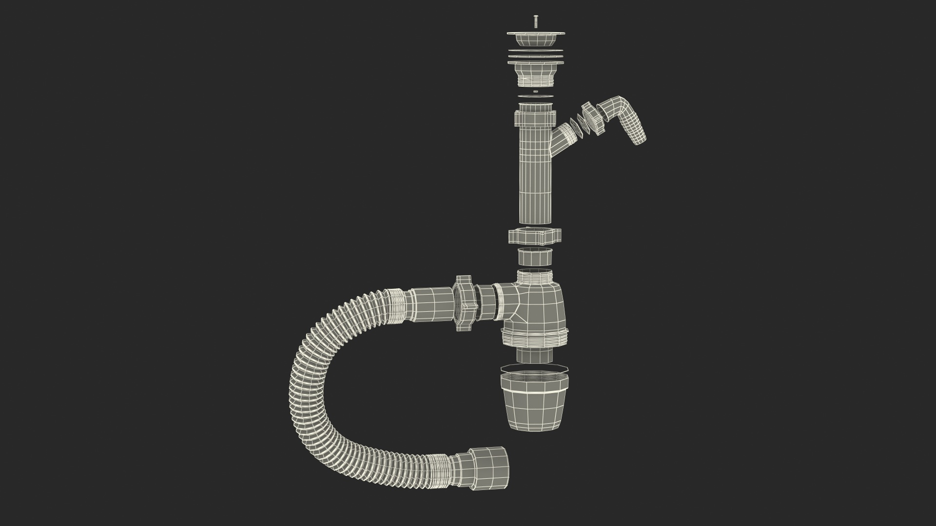 Sink Siphon Parts 3D Model - TurboSquid 1485161