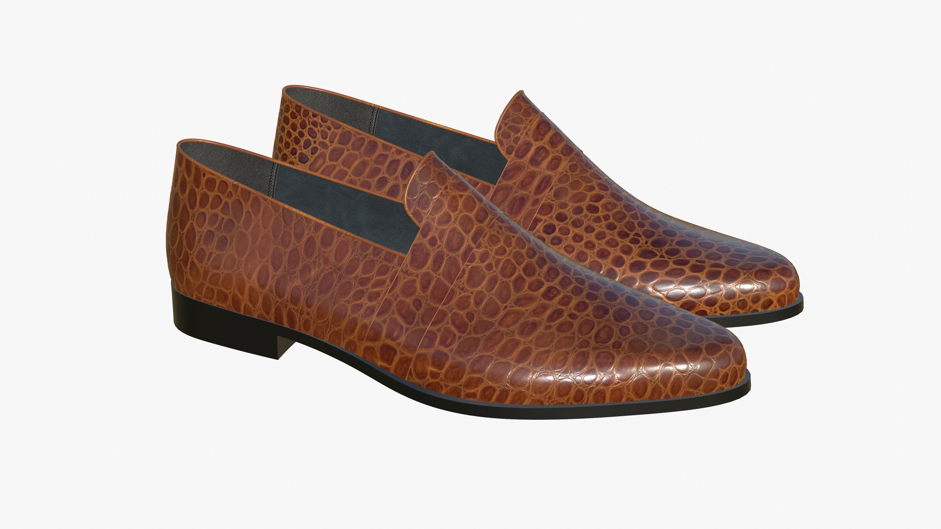 3D Realistic Leather Shoes Crocodile - TurboSquid 1945843