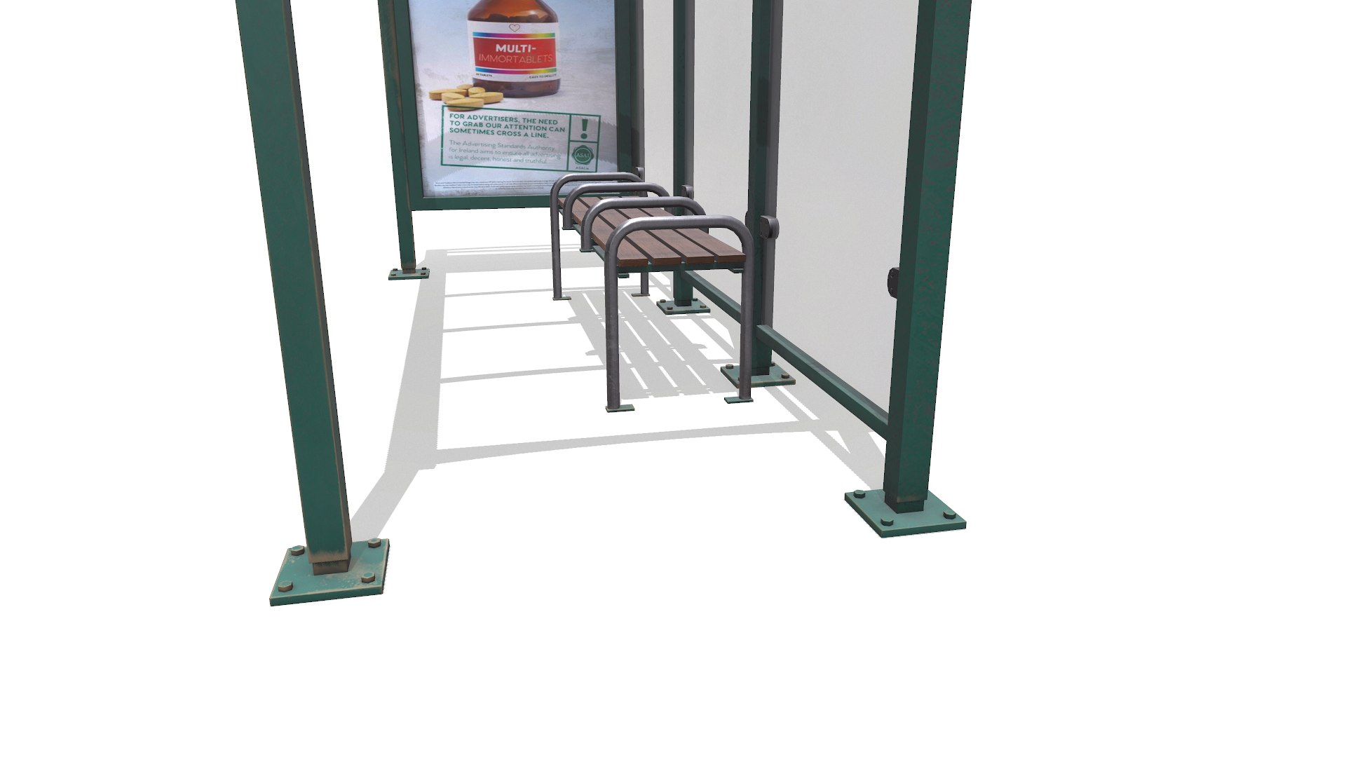 Old Bus Stop Low-poly PBR 3D Model - TurboSquid 2120853