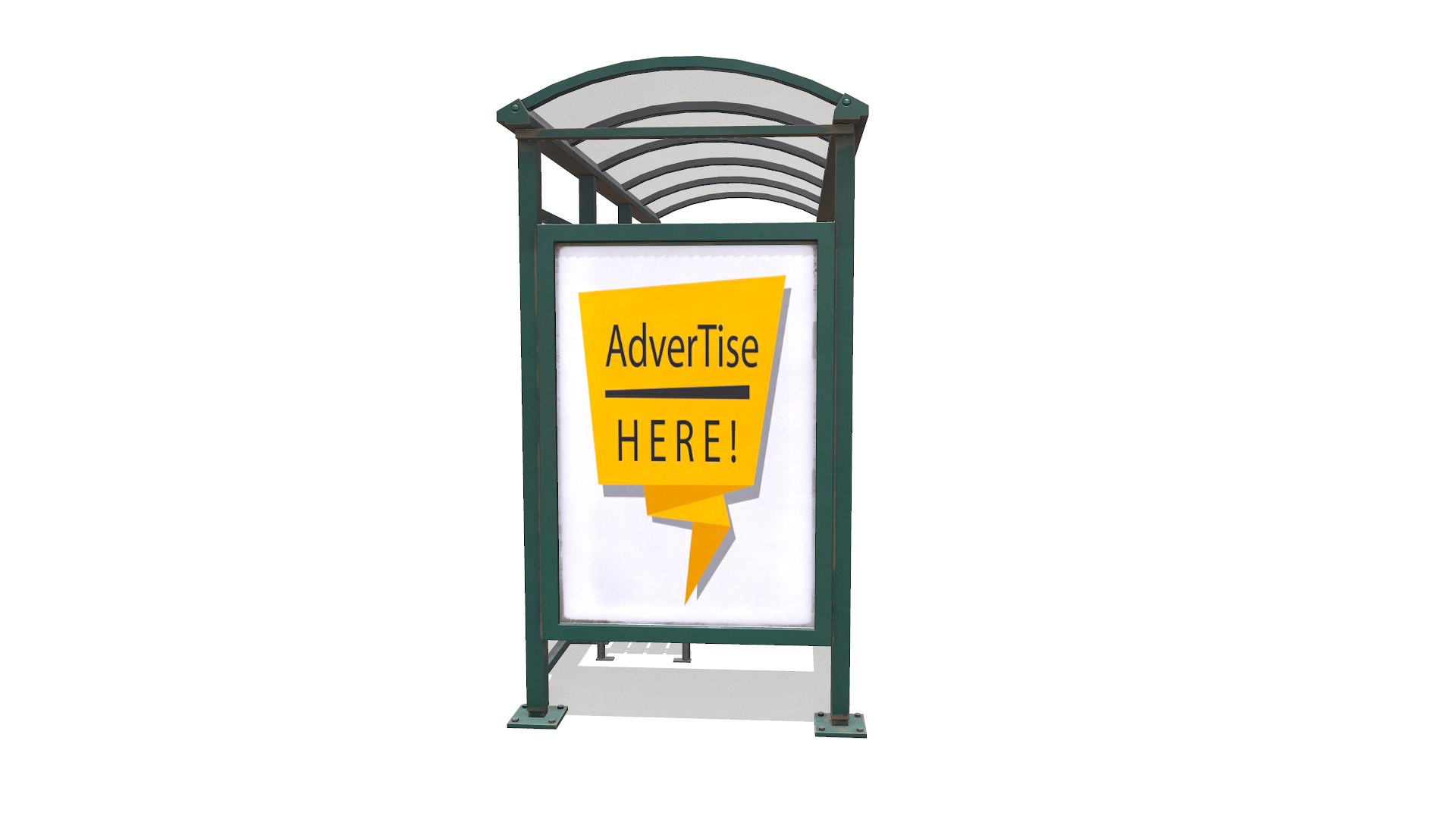 Old Bus Stop Low-poly PBR 3D Model - TurboSquid 2120853