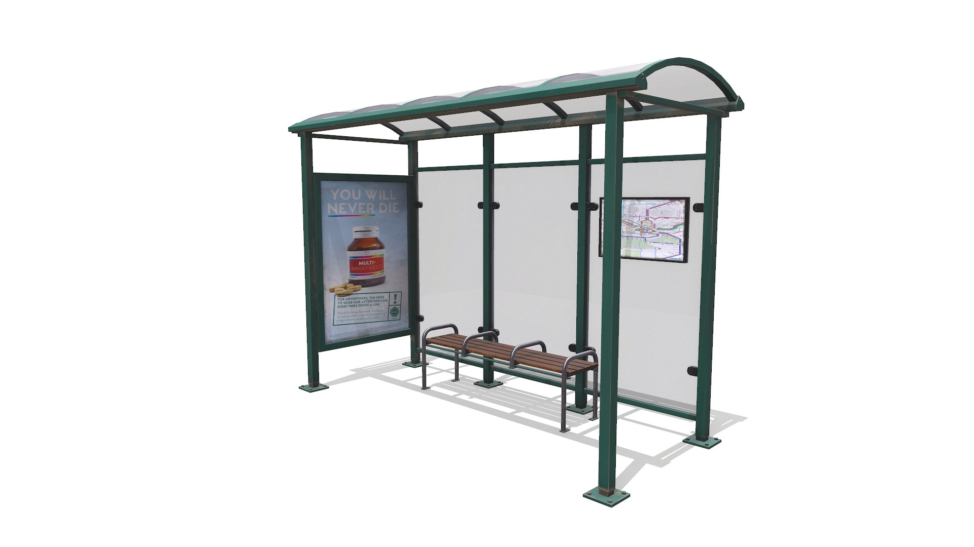 Old Bus Stop Low-poly PBR 3D Model - TurboSquid 2120853