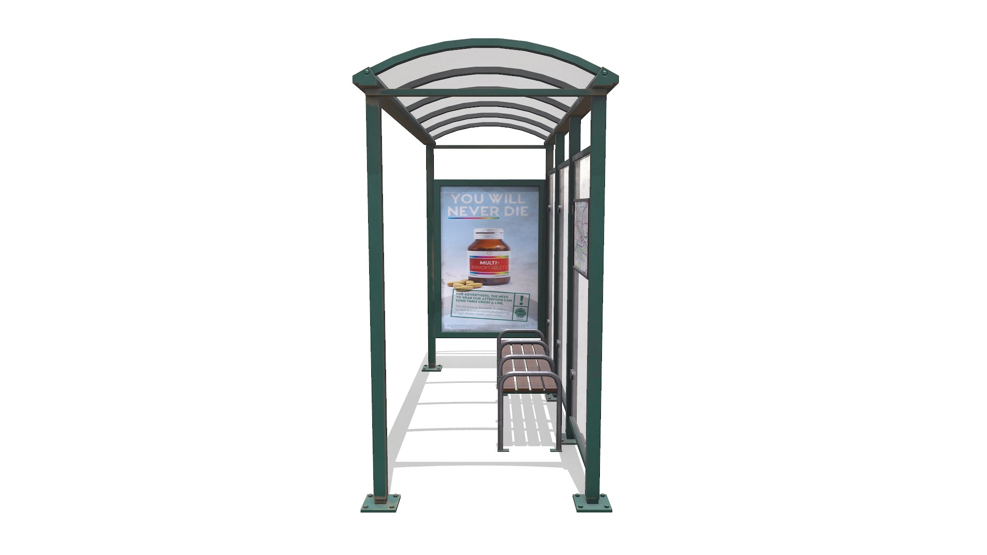 Old Bus Stop Low-poly PBR 3D Model - TurboSquid 2120853