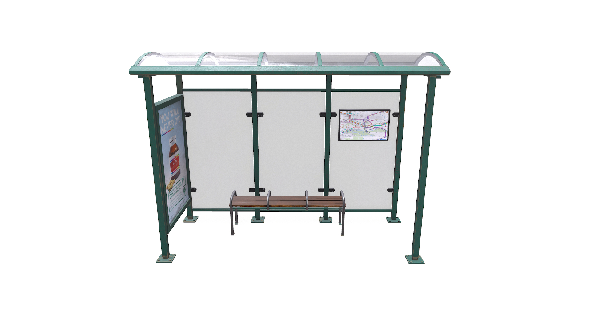 Old Bus Stop Low-poly PBR 3D Model - TurboSquid 2120853