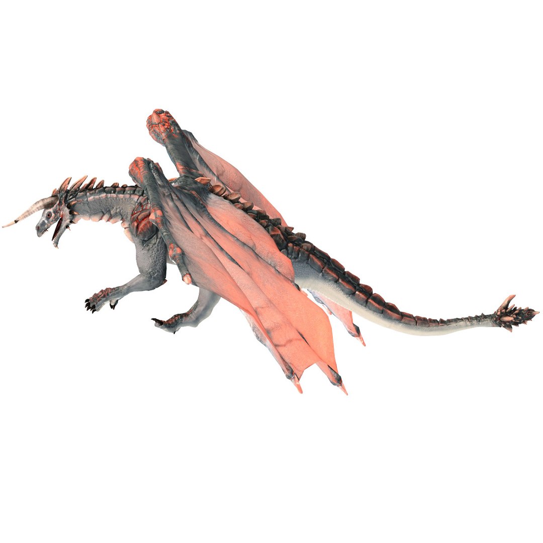 3d Realistic Volcano Dragon Pose Model