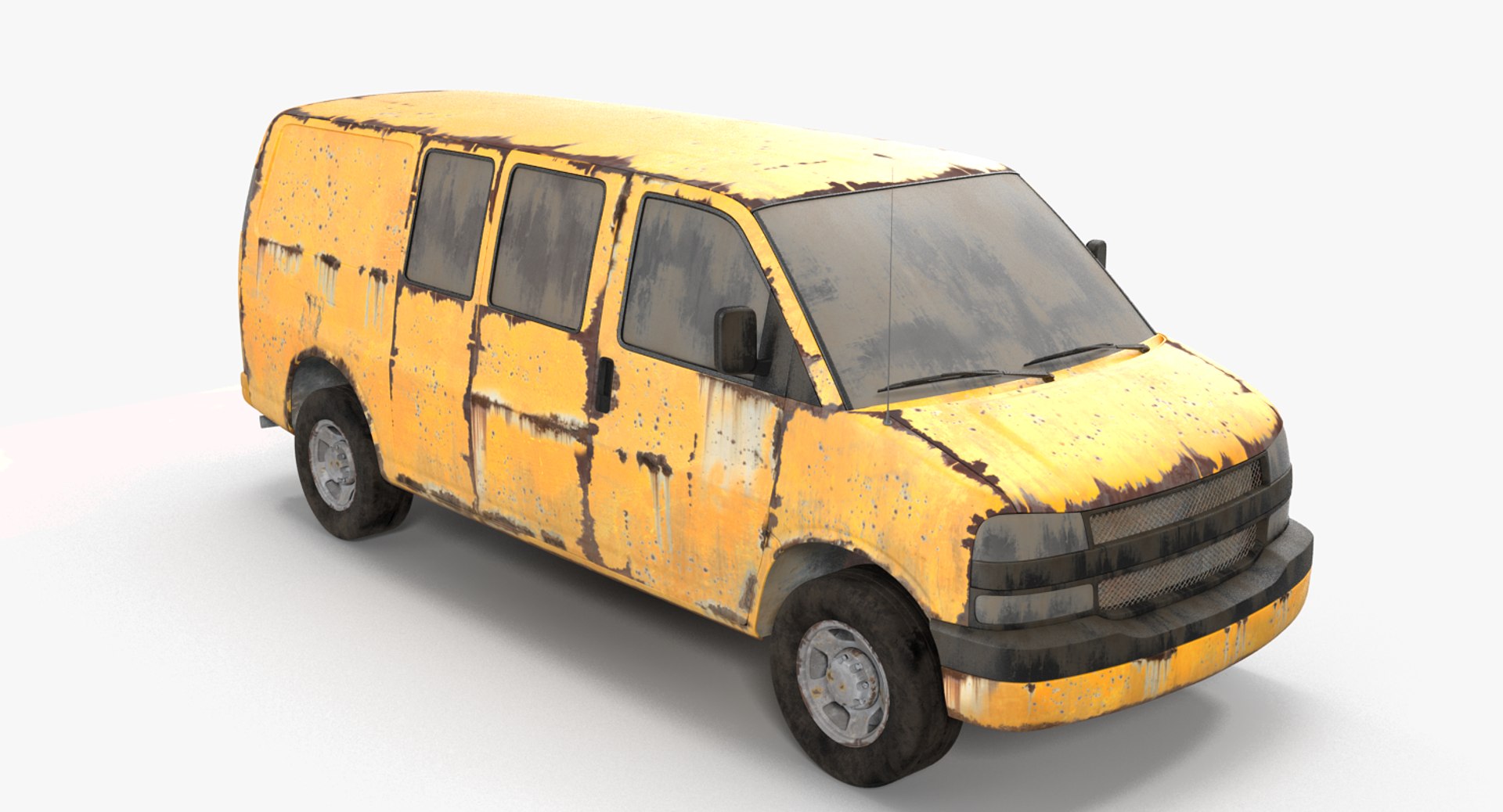 3D Rusty Van Model - TurboSquid 1379423