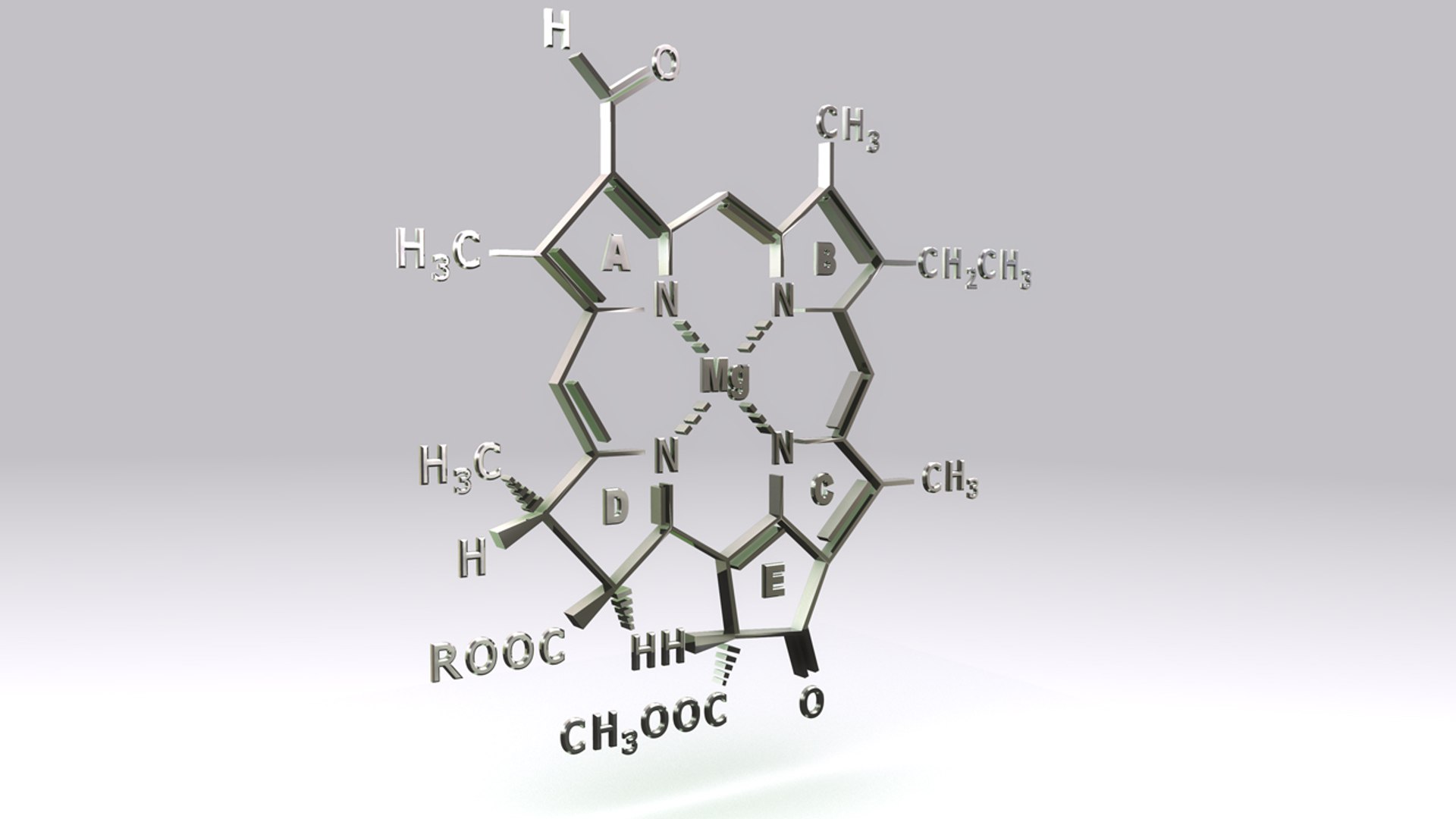 3d model of chlorophyll d structure