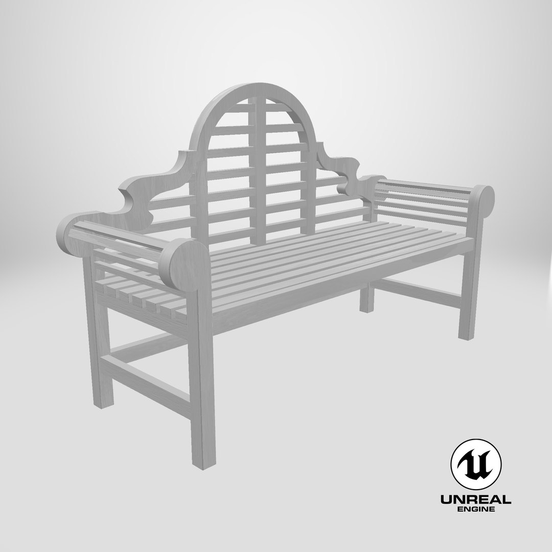 Bench Marlborough White Paint 3D - TurboSquid 2369301