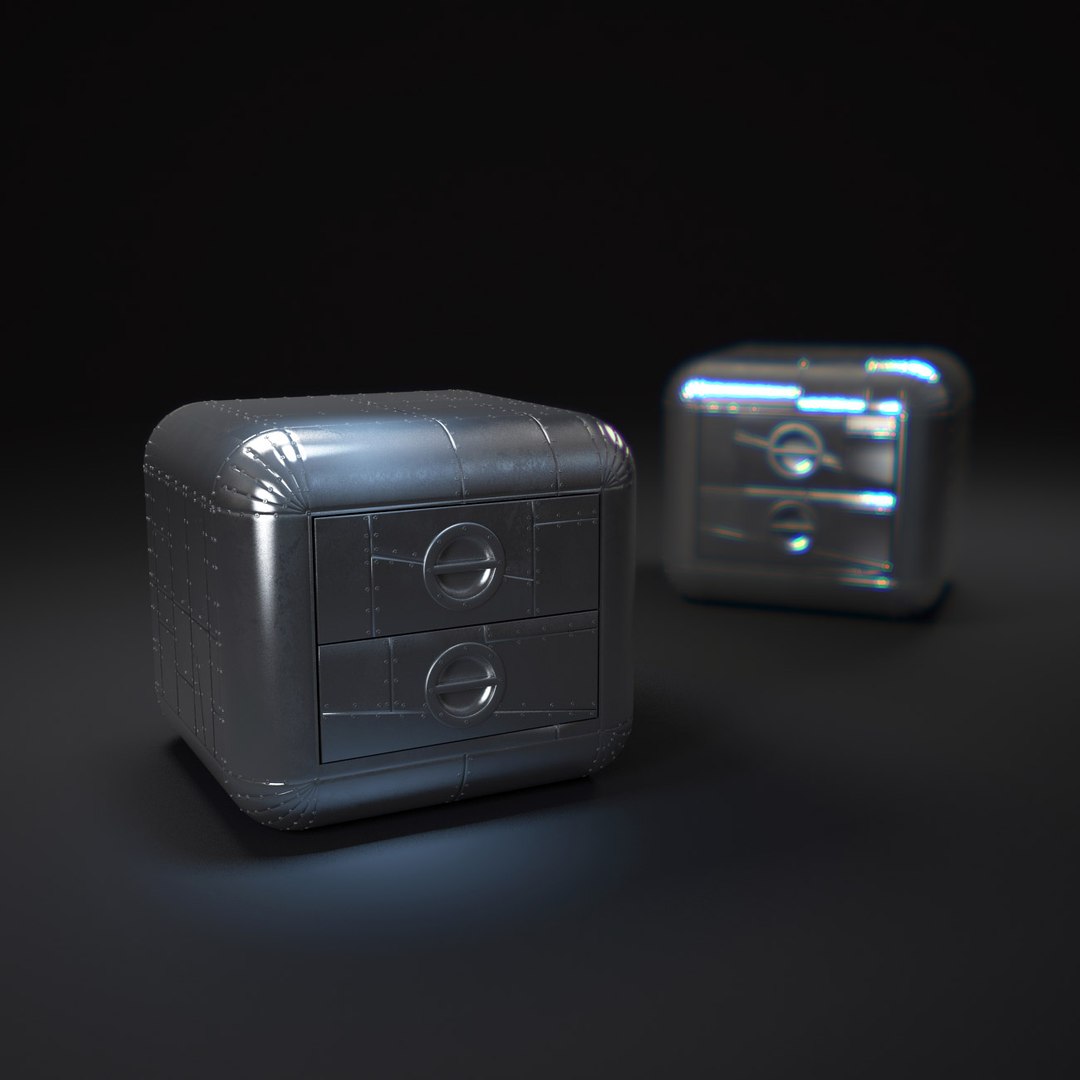 Blackhawk-2-drawer-side-table 3d Max