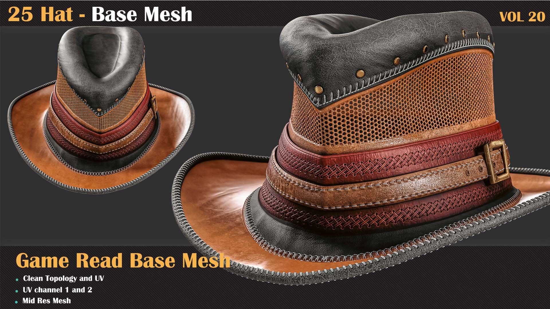 25 Hat BASE MESH - VOL 20 3D Model - TurboSquid 2247458