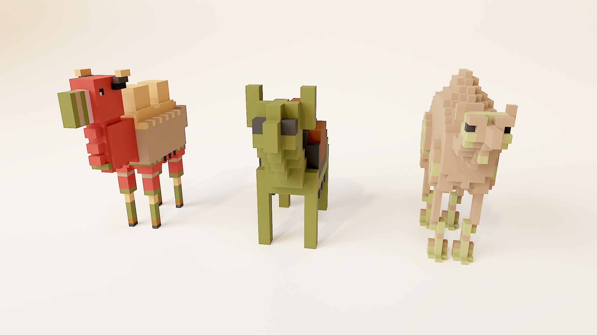 Camel Voxel Art Pack 3d Model 3D Model - TurboSquid 2182596