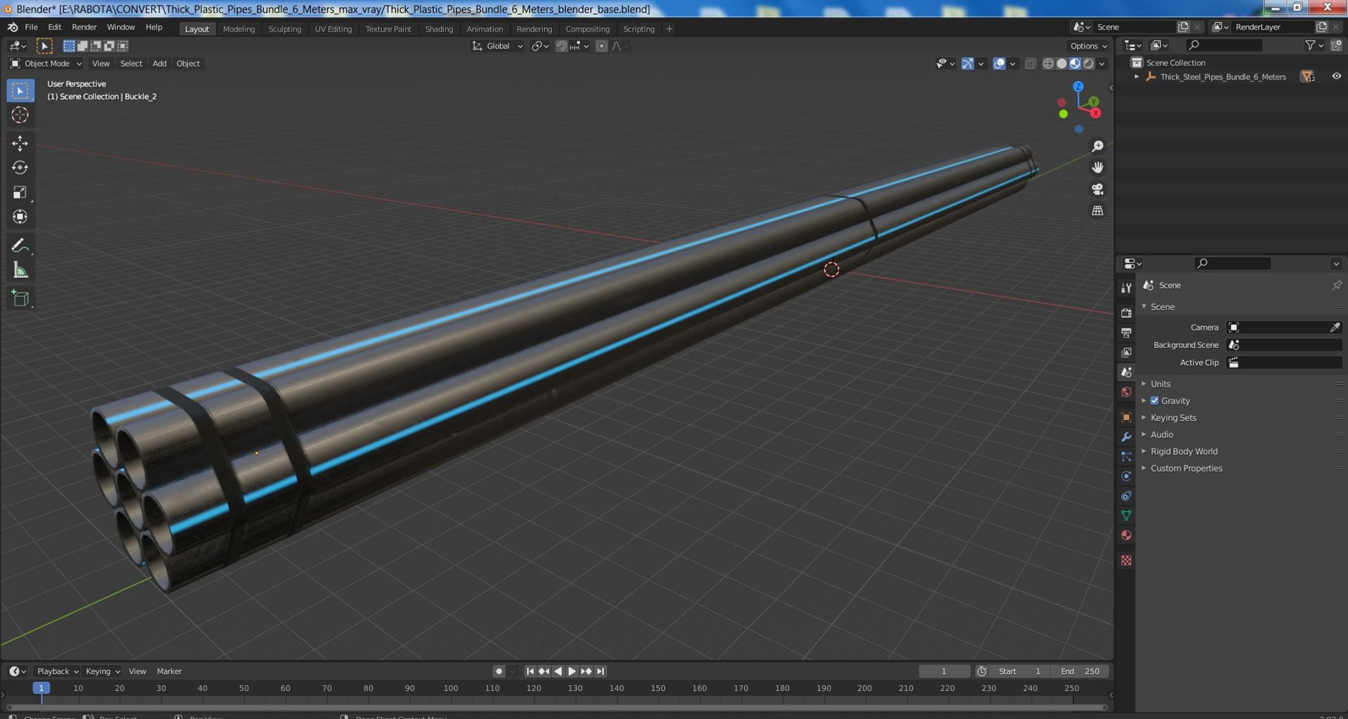 Thick Plastic Pipes Bundle 6 Meters 3D Model - TurboSquid 2211474