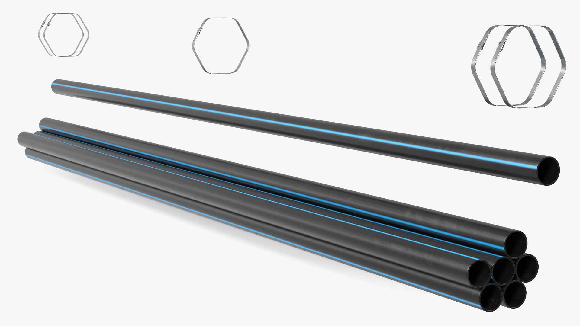 Thick Plastic Pipes Bundle 6 Meters 3D Model - TurboSquid 2211474