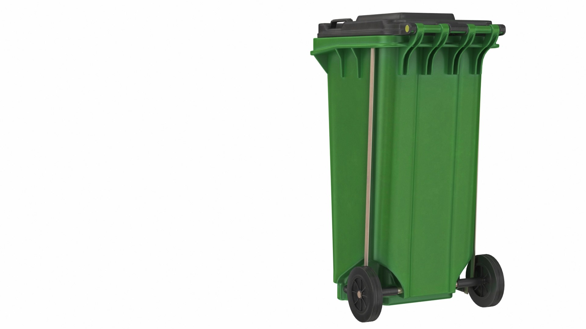 Street Plastic Trash Bin 1 Green Black Model - TurboSquid 2424164
