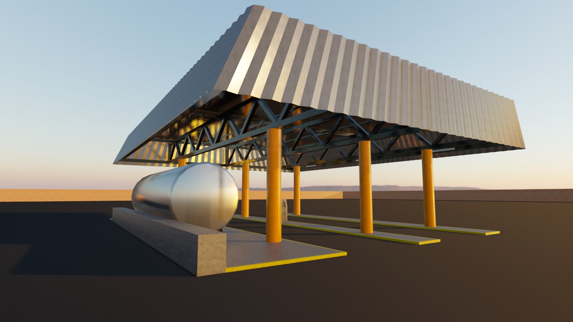 Fuel Station 3D Model - TurboSquid 1765601