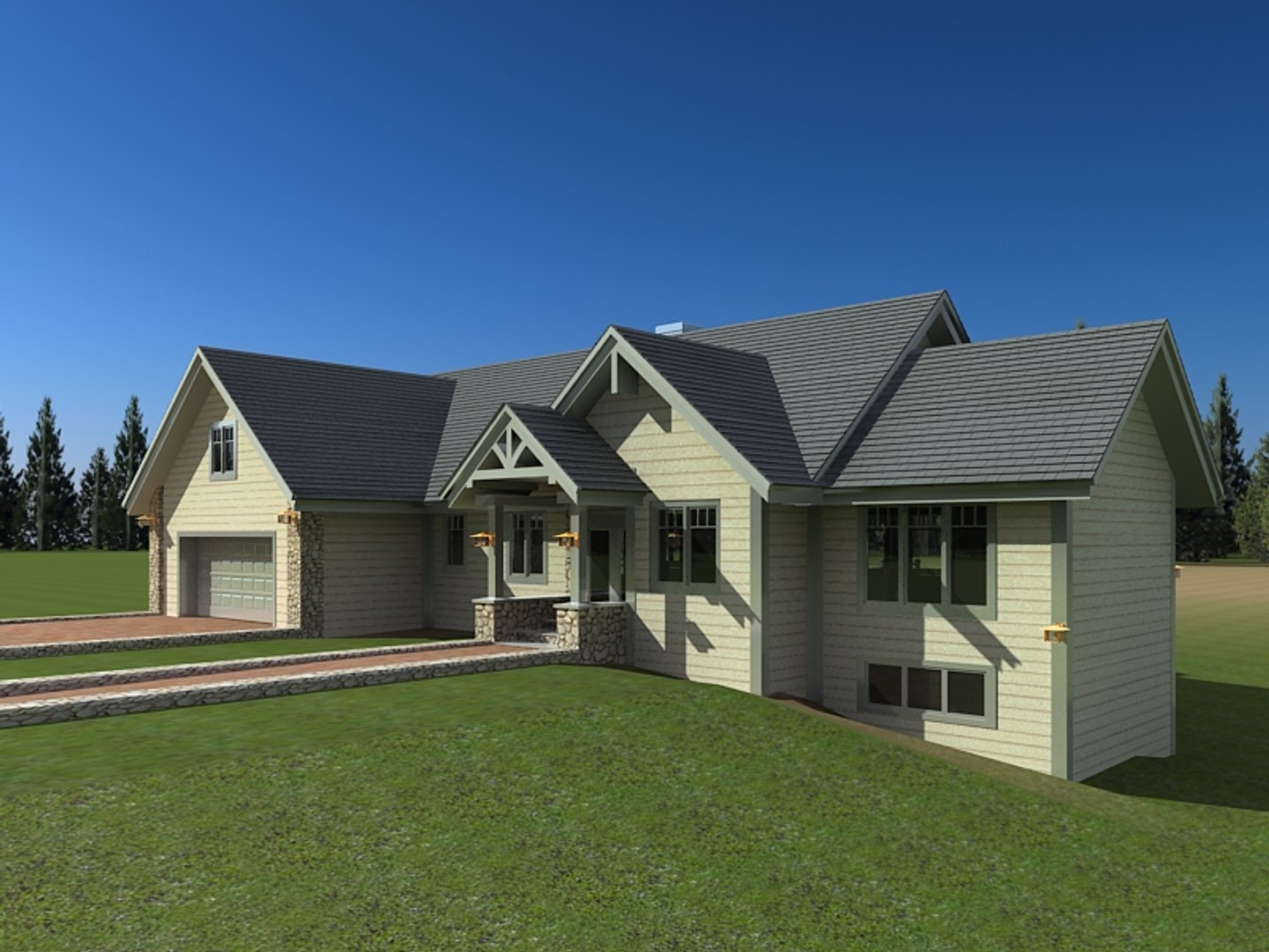 Nice Single Home 3d Model
