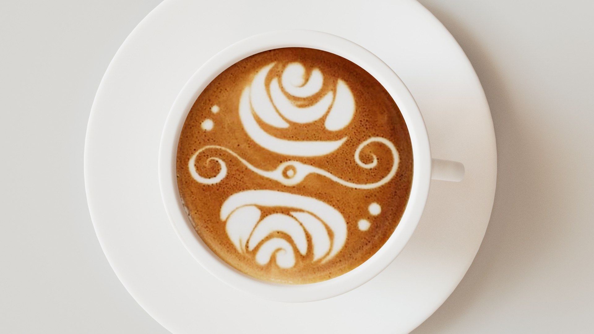 3D Cafe Coffee With Pattern 4 - Includes Simple Drag And Drop Texture ...