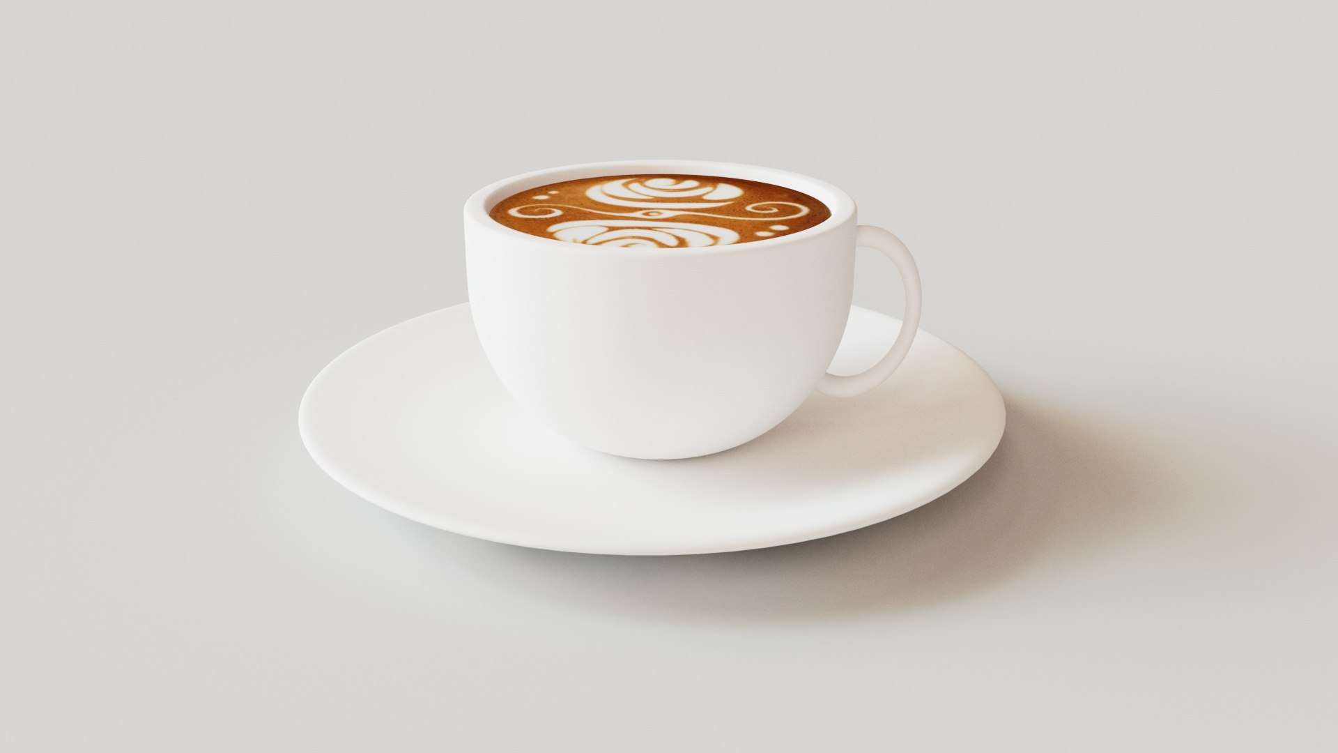 3D Cafe Coffee With Pattern 4 - Includes Simple Drag And Drop Texture ...