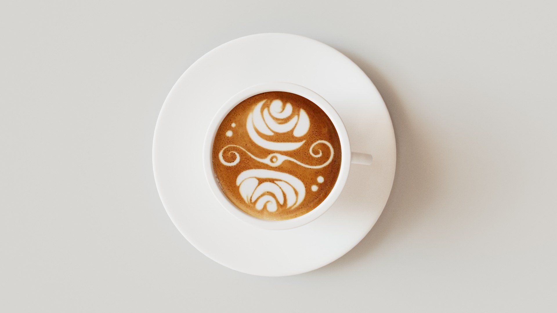 3D Cafe Coffee With Pattern 4 - Includes Simple Drag And Drop Texture ...