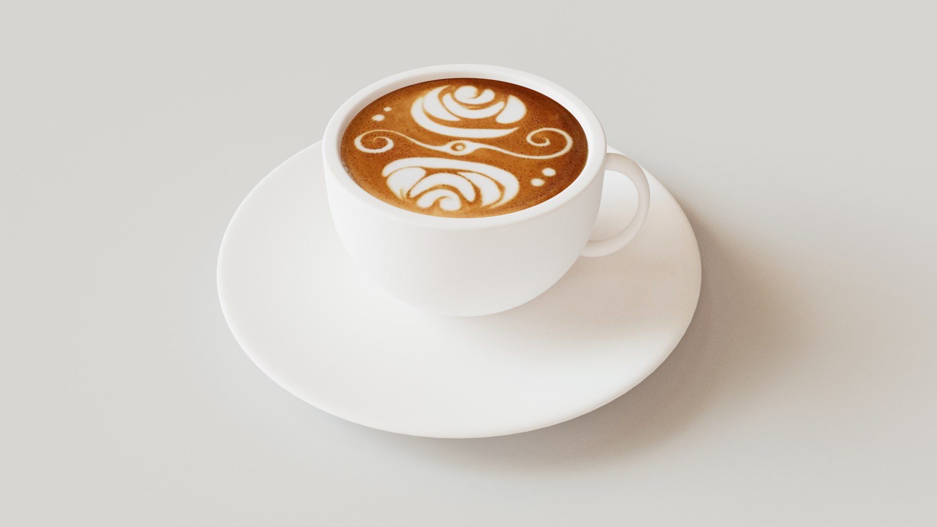 3D Cafe Coffee With Pattern 4 - Includes Simple Drag And Drop Texture ...