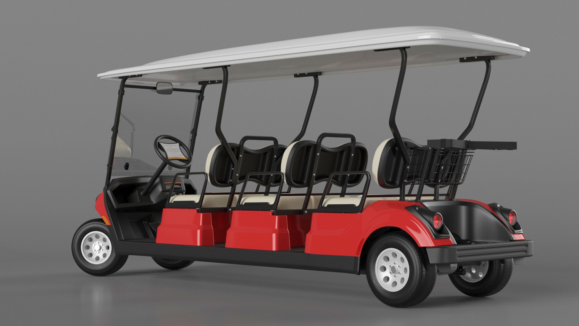 Yamaha Golf Electric Six Seat Car Red Rigged Model - TurboSquid 2250221