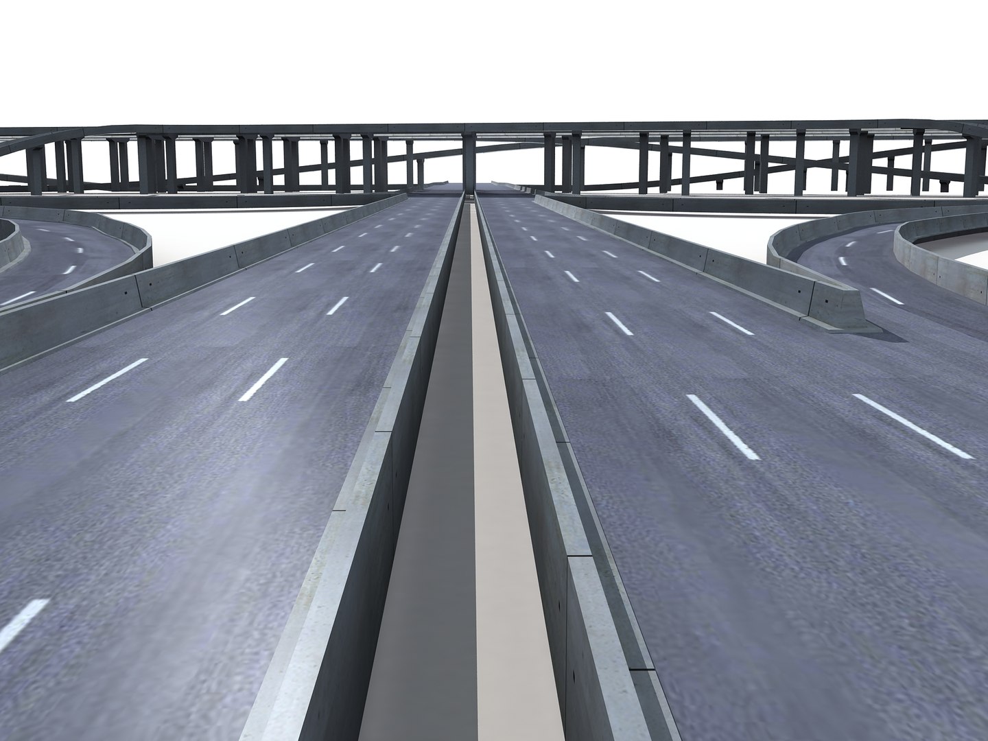 3D viaduct highway model - TurboSquid 1514354