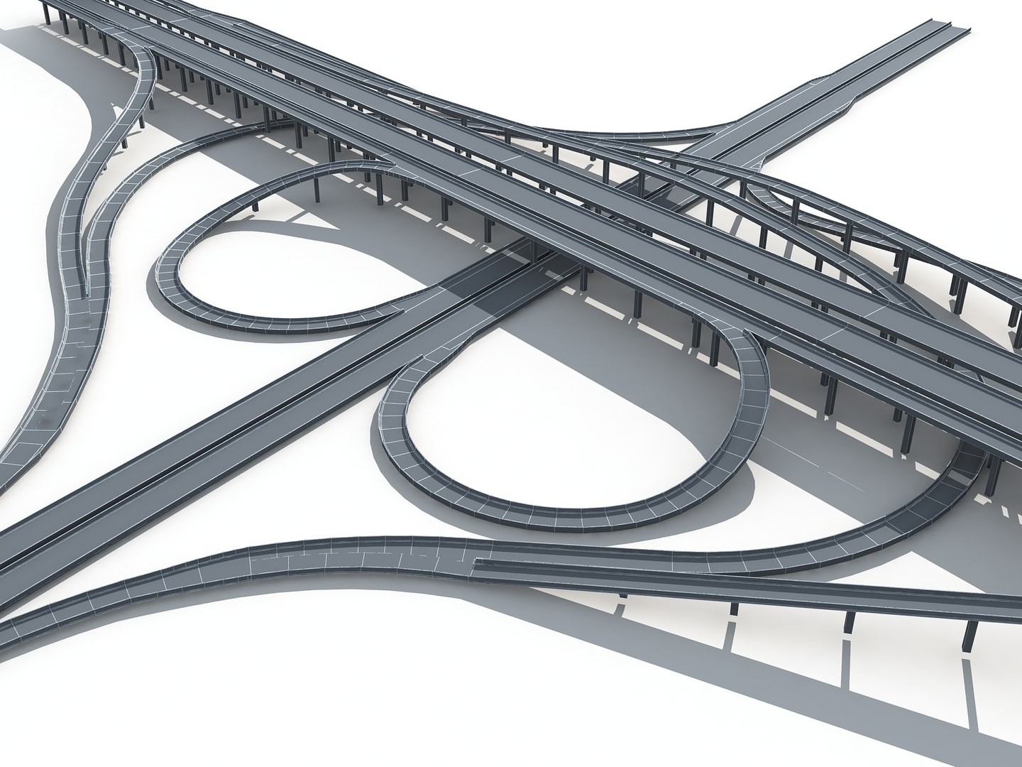 3D viaduct highway model - TurboSquid 1514354