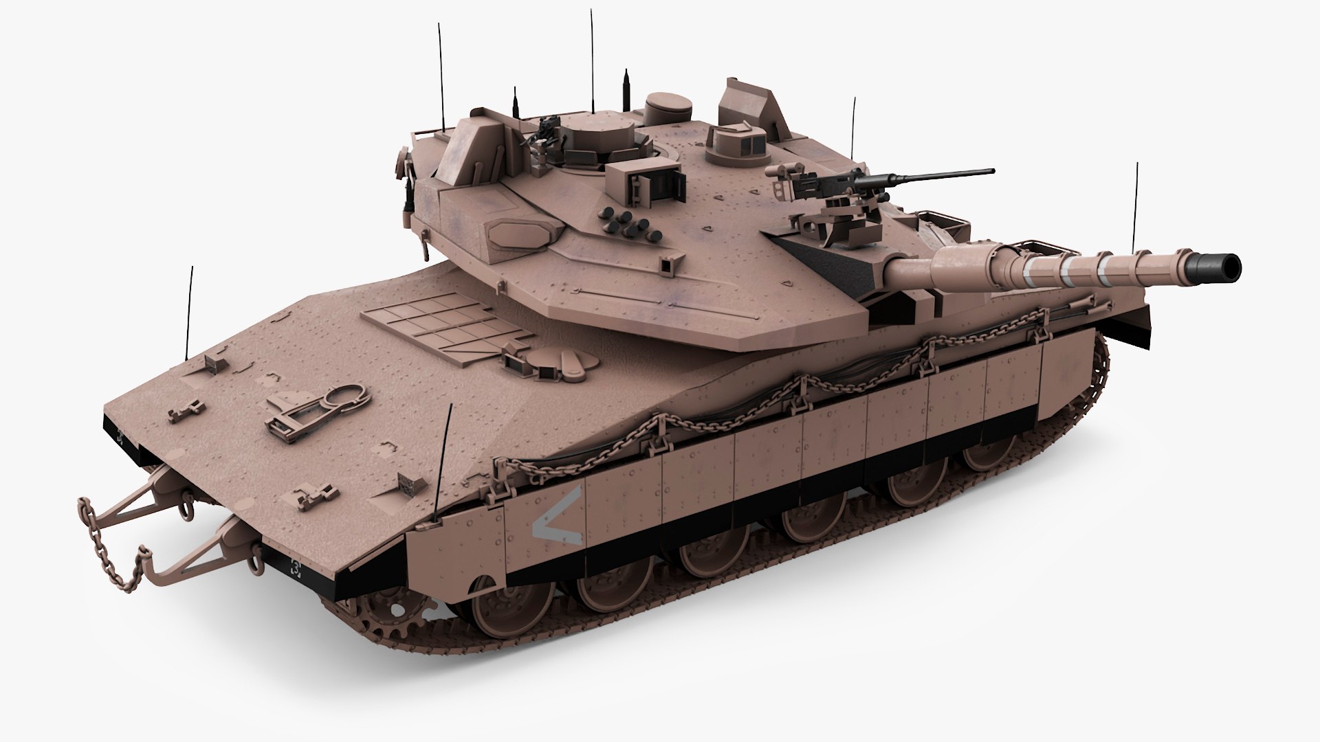 3D Model Israeli Tank Merkava 5 Beige Rigged - TurboSquid 2290770