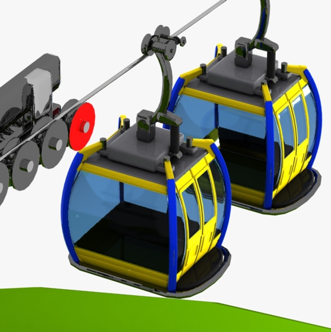 3d Model Of Cartoon Aerial Tramway