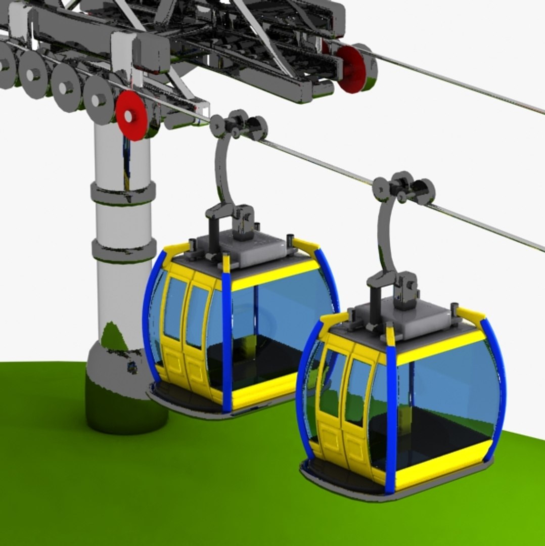 3d Model Of Cartoon Aerial Tramway