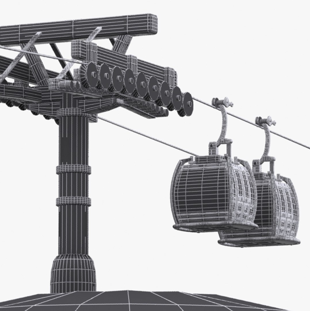 3d Model Of Cartoon Aerial Tramway