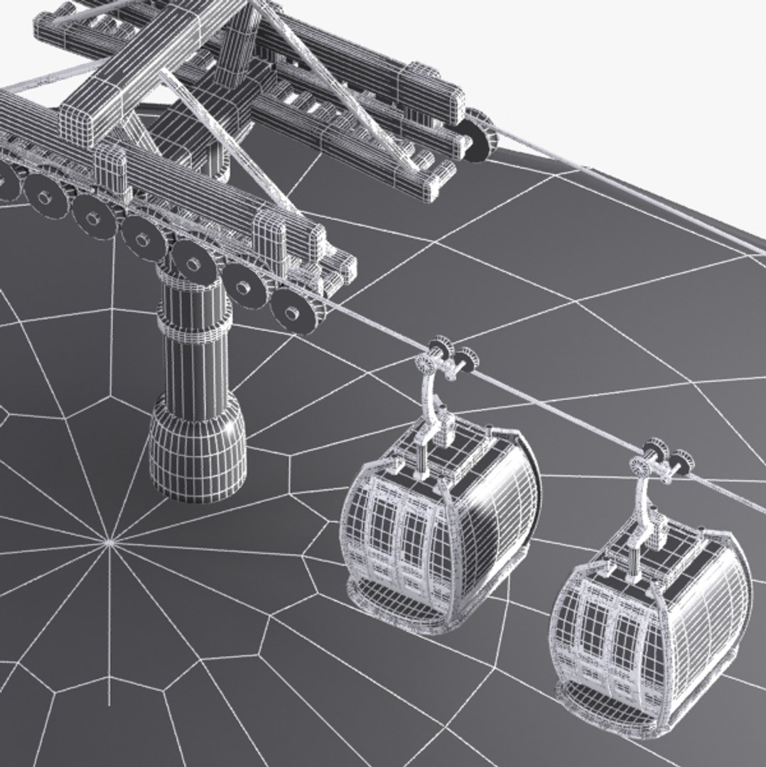 3d Model Of Cartoon Aerial Tramway