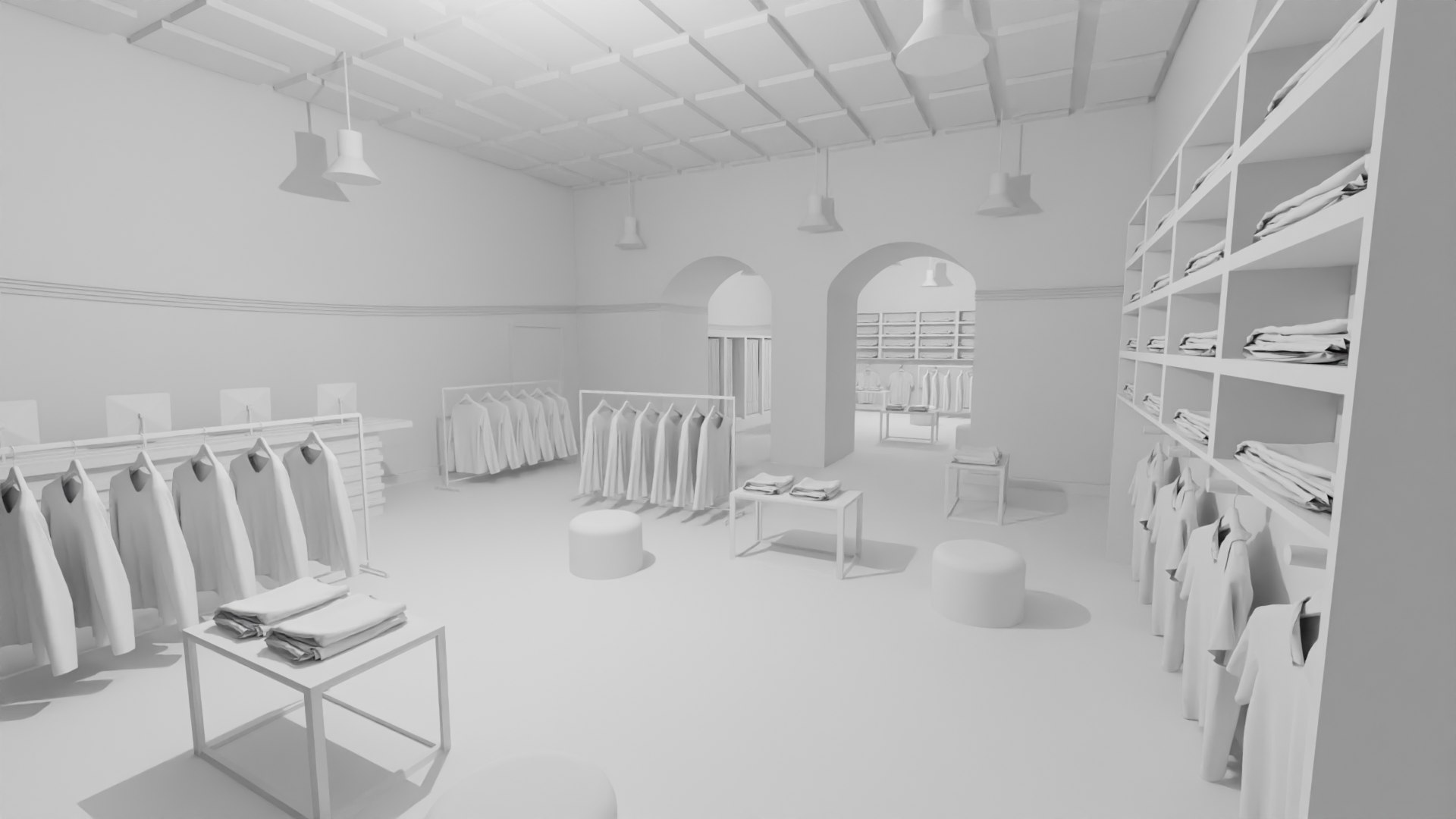 Clothing Store Interior 3D - TurboSquid 2157376