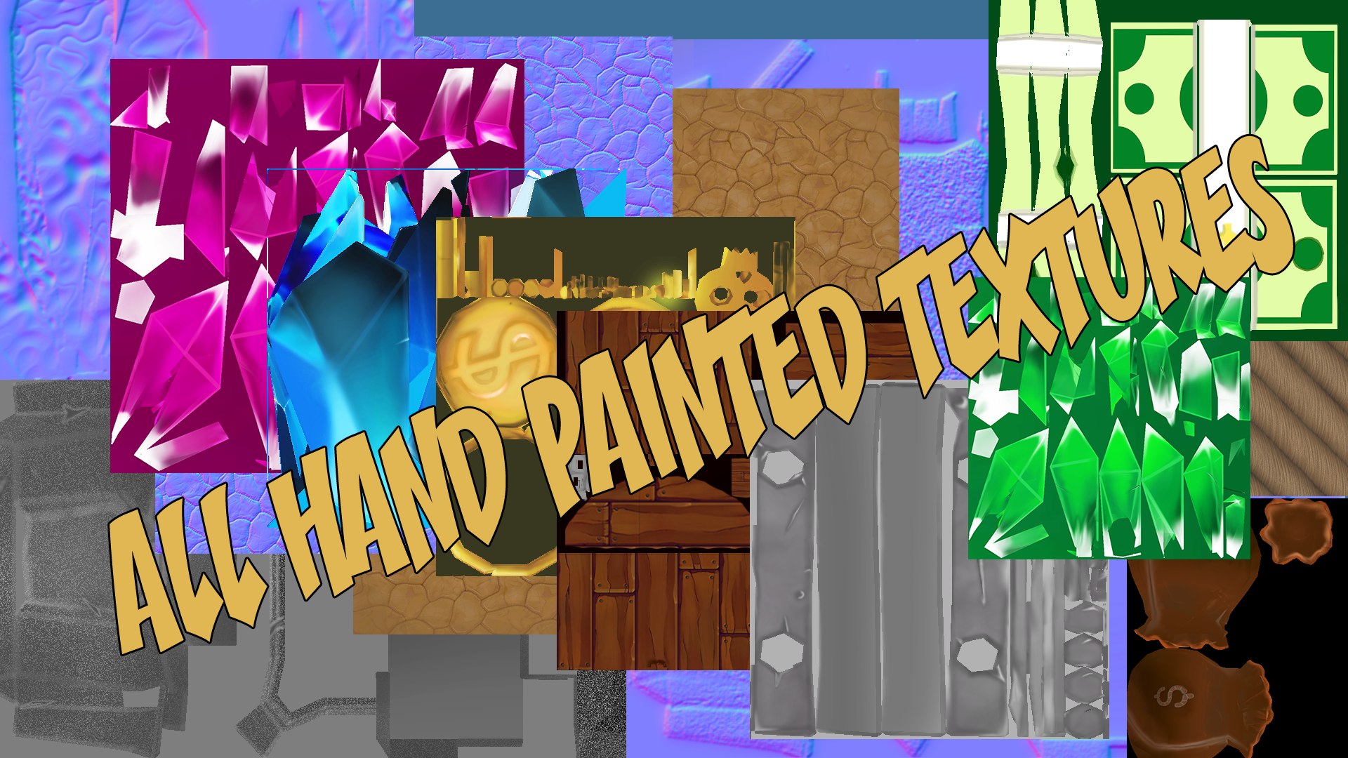 3D Game Set Of Treasures Low Poly Hand Painted - TurboSquid 1969273