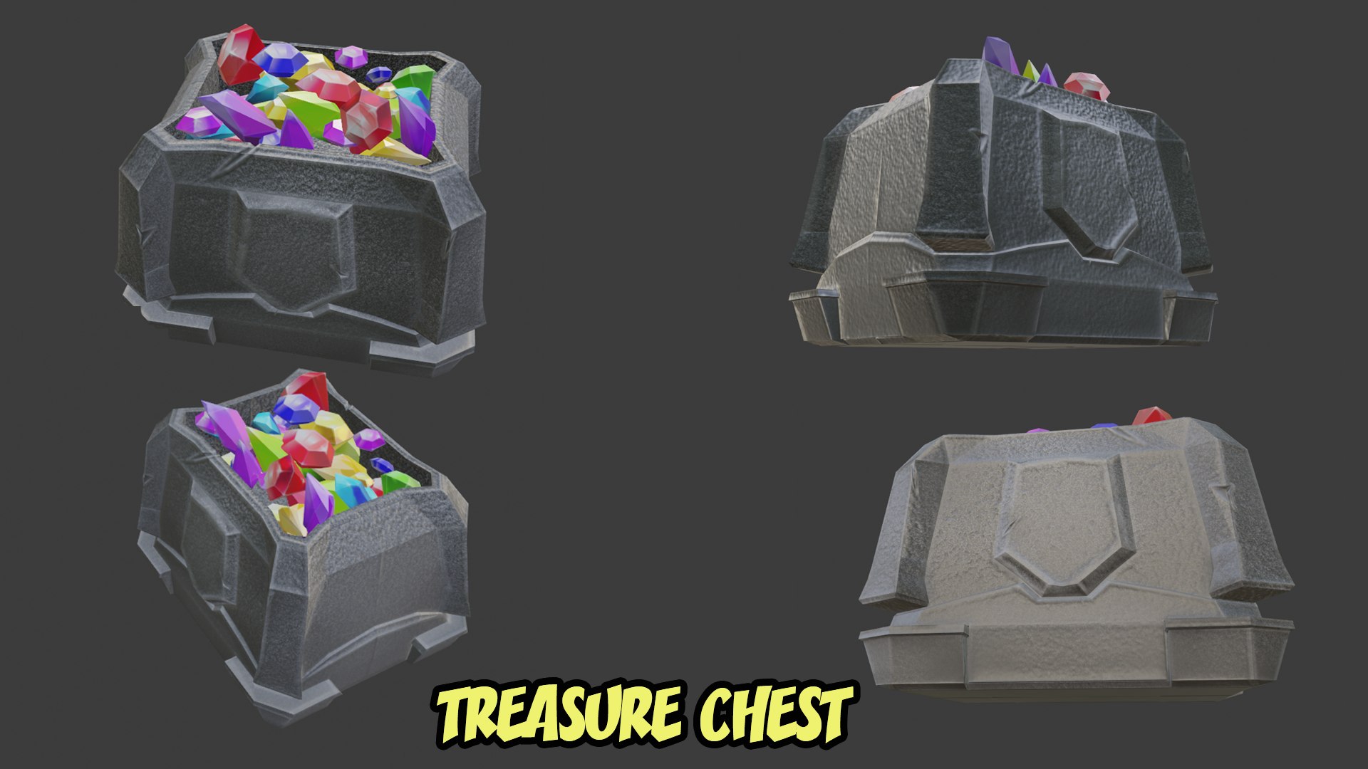 3D Game Set Of Treasures Low Poly Hand Painted - TurboSquid 1969273