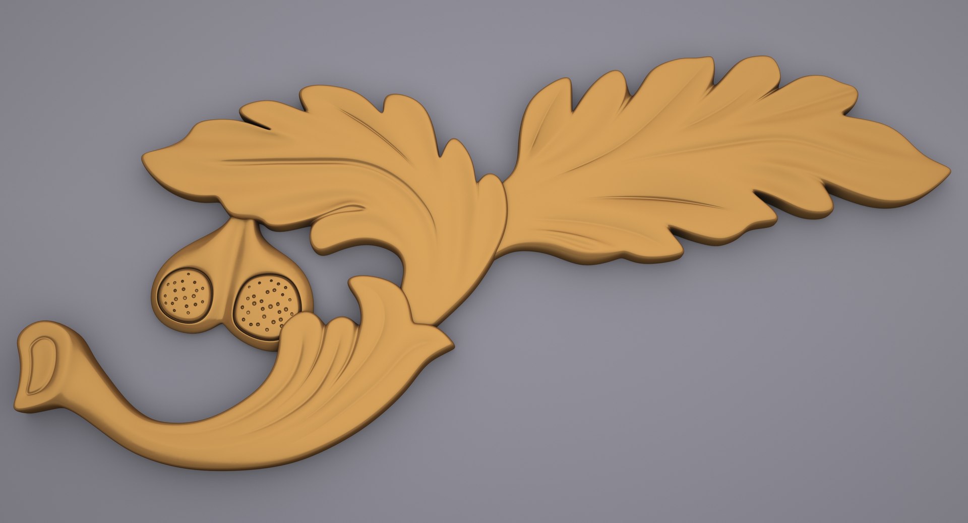 3d Vermont Acorn Motif Carving Model