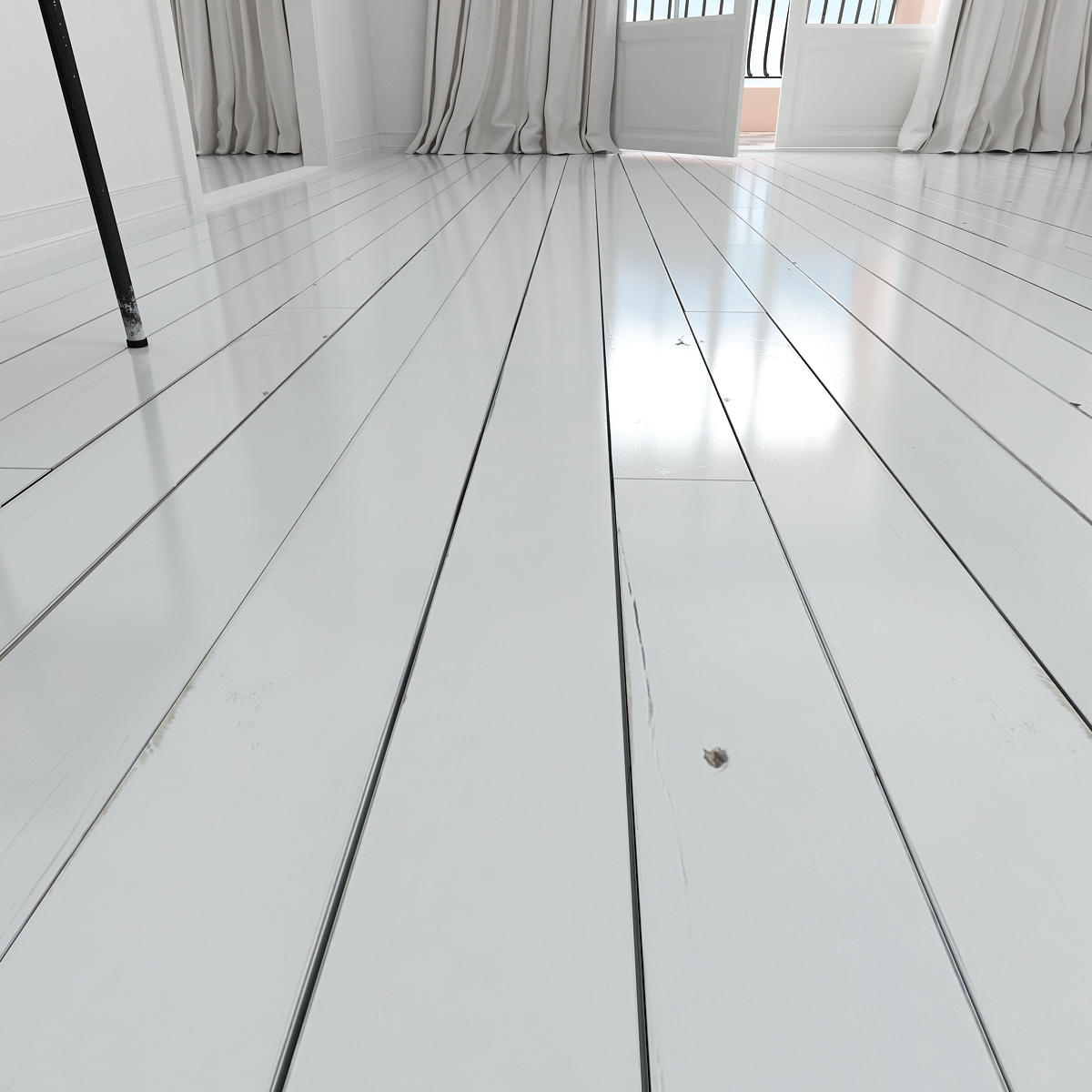 scandinavian painted white wooden floor 3d model